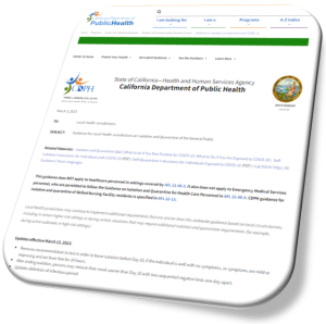 CDPH Updates Isolation Guidance to Align with CDC’s Recommended Reentry ...